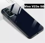 Buy Zybux Vivo V23E(5 G Black Glass and Silicon Mobile Back Cover ...
