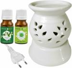 Buy PeepalComm Round Shape Ceramic Electric Aroma Oil Diffuser Natural ...