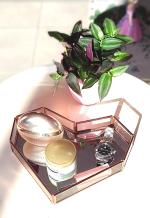 Buy LamJum Rose Gold Brass, Glass Heart Tray With Rose Electroplating ...