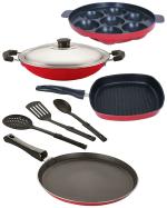 Buy NIRLON Non Stick Coated Aluminium Set of Appam-7 Cavity, AppaChatti ...