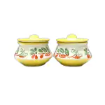 Buy STOREPEDIA Handcrafted Ceramic Green White Color Multipurpose Jar ...