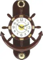 Buy Shrijay Analog 33 cm X 26 cm Wall Clock (Brown, With Glass ...