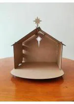 Buy Breeze Handicrafts MDF Crib House Wooden hut Like Nativity House ...