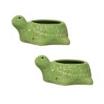 Buy Shopmefast Ceramic Turtle Shape Miniature Pots Planters (Pack Of 2 ...