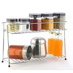 Buy Spark Home Stainless Steel 2-Tier Spice Trolley Container Organiser ...