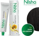 Buy Nisha Professional Permanent Hair Colour Creme Dark Ash Brown Hair ...