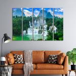 Buy 999Store Green Rectangular Engineering Wood Mountain Waterfall Wall ...