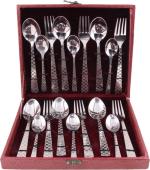 Buy Steel Edge Silver Stainless Steel Diamond Cutlery Set (Set Of 18 ...
