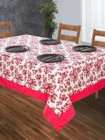 Buy SHADES OF LIFE Pink Floral Cotton 4 Seater Table Cover (60 x 40 ...