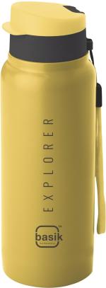 Buy Basik Yellow Steel Single Wall Water Bottle Sipper, 680 Ml Online at Best Prices in India ...