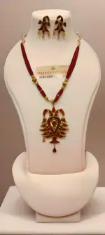 Buy MAYURI'Z COLLECTION_Assamese Traditional Necklace & Earring Set ...