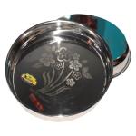 Buy Marudhar Steel Laser Design Stainless Steel Dinner Plate 26.5 cm ...