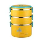 Buy INDIGO 3 Layer Lunch Box Stackable Stainless Steel Lunch Container ...