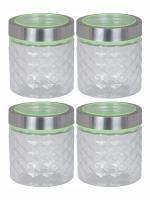 Buy Goodhomes Glass Storage Embossed Jar (Set of 4pcs) Online at Best ...