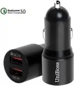 Buy UniBoss 38 W Qualcomm Certified Turbo Car Charger (Black, White ...