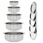 Buy Bhaumik Stainless Steel Urli/Ring design Handi set with lid Online ...