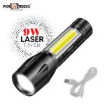 Buy Pick Ur Needs Rechargeable LED Zoomable 3 Modes COB 9W Flashlight Torch Emergency Light ...