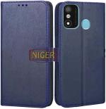 Buy Niger Itel A27 Blue Artificial Leather Scratch Proof Mobile Back ...