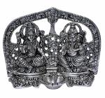 Buy Crafticia Silver Metal Laxmi Ganesh Ji With Frame Diya God Idol ...
