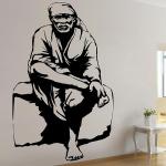 Buy Asmi Collections 96 cm Sai Baba Removable Sticker (Pack of 1 ...