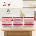 Buy JAVA - 500 ml Plastic Grocery Container (Pack of 9, Red) Online at ...