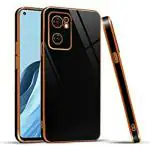 Buy Mr. Case Oppo Reno 7 5G Black 6D Silicone Gold Plated Frame Back ...