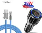 Buy UniBoss 38 W Qualcomm Certified Turbo Car Charger (Black, Blue ...