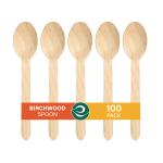 Buy ECO SOUL (160 mm, Set of 100) Disposable Birchwood Spoon | Eco-friendly, Compostable, Use ...
