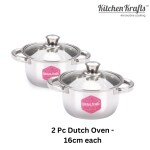 Buy Kitchen Krafts Steel Cook & Serve Casserole/ Dutch Oven Pack of 2 ...