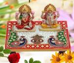 Buy Pink Sky Aaina creations Laxmi Ganesha Chowki Idol Maa Devi Lakshmi Ganesh Murti Statue for ...