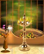 Buy Denique Brass KeralaSamai Diya,Deepak,Design Long Deepam Pooja Room ...