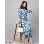 Buy DHARMA ENTERPRISE Women Cotton Blend Floral Printed Kurti Pant Set Online at Best Prices in ...