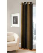 Buy Frimerr Brown Polyester Crush Patta Plain Door Curtain (Set of 1 ...