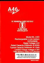 Buy Mobcrown Mobile Battery for itel A46 2400mAh BL-24EI Online at Best ...