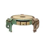 Buy Baanmata International Handicraft Multicolor Round Wooden Pooja ...