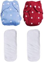 Buy Mom's PrideRed, Blue Fabric Size Adjustable Reusable Diapers With ...