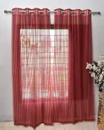 Buy Amaze Attires Maroon Polyester Floral Fancy Sheer Window Curtain ...