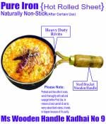 Buy Veer Enterprises Ms Pure Iron/Loha Wooden Handle Black Deep Kadhai ...