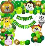Buy GROOVY DUDZ Jungle Theme Birthday Decoration Animal Balloon Theme ...