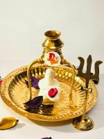 Buy DARIDRA BHANJAN - White Shivling/Shivling with Brass Plate, Kalash ...