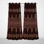 Buy Parada Online Maroon Floral Jacquard Polyester Damas Design Window ...