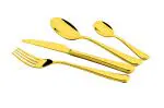 Buy Shapes Gold Stainless Steel Dinner Spoons, Dinner Forks, Dinner Knives And Tea Spoons With ...