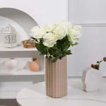 Buy Xergy 12 Pcs Rose Flowers Artificial Faux Silk Roses Height 10.6 ...