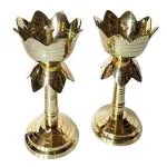 Buy NAVYAKSH Brass Kamal Lotus Deep Stand Diya for Diwali Pooja ...