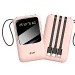 Buy EVM EnCase Mini 10000mAh Power Bank with 4 Built-in Charging Cables ...