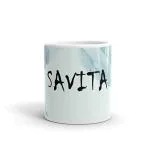 Buy Rish Savita Name Theme Printed Light Blue Ceramic Coffee Mug, 350 ...