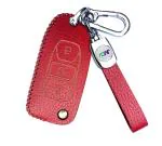 Buy JVCV Tata Tiago Tigor Red Leather Lychee Pattern Key Cover Online ...