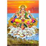 Buy Surmul 12 cm Gloss Laminated Lord Surya Dev Hindu India God Poster ...