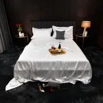 Buy Stoa Paris White Sateen King Bed Sheet with 2 Pillow Covers From ...