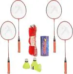Buy Hipkoo Sports Red Aluminum, Nylon Standard Badminton Complete Set ...